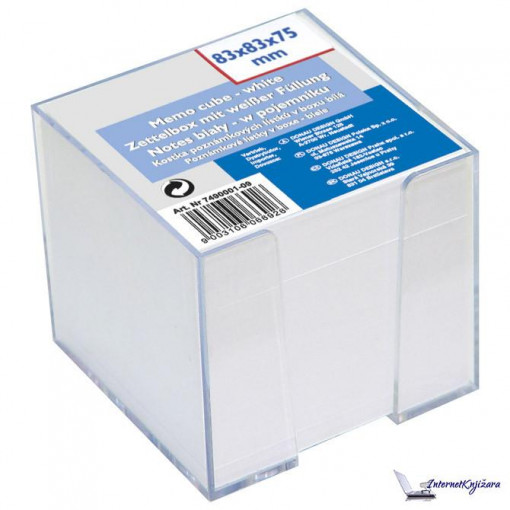Blok kocka pvc 8,6×8,6cm+papir beli Donau