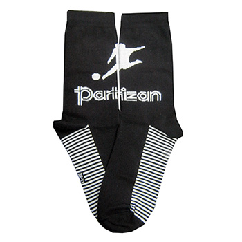 Dečije čarape crne "Fudbaler" Partizan (vel. 10-14) 2124