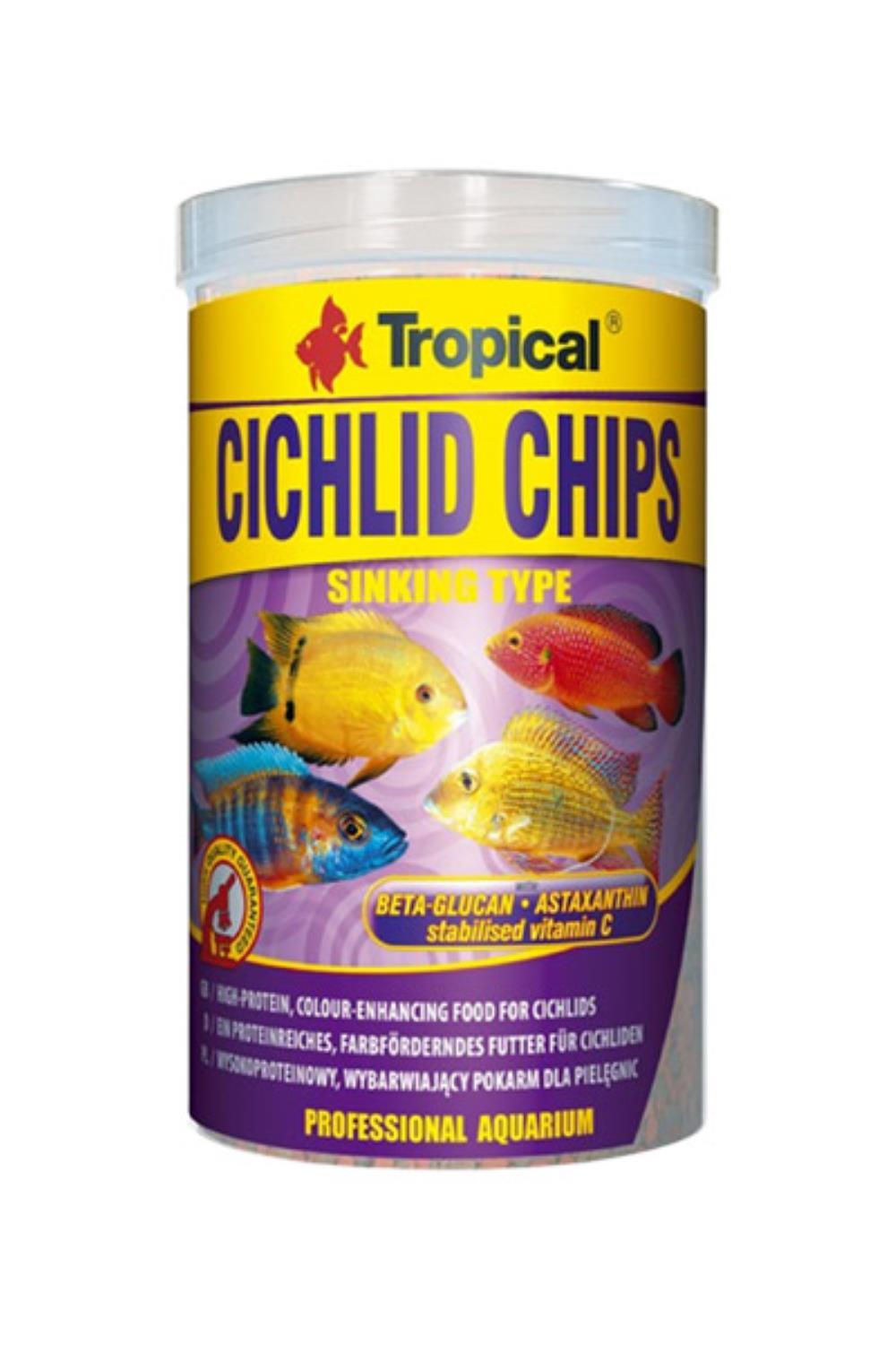 CICHLID CHIPS HRANA ZA SREDNJE I VELIKE CIKLIDE 1000 ML - 520 G