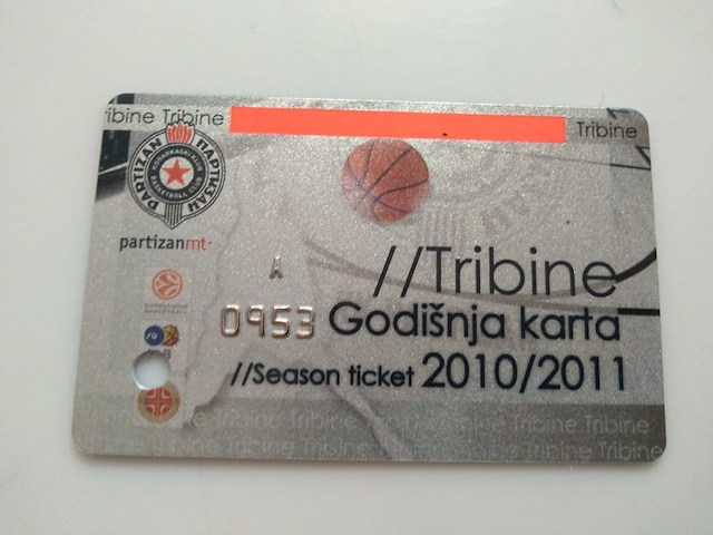 KK Partizan  SEZONSKA KARTA  2010/11