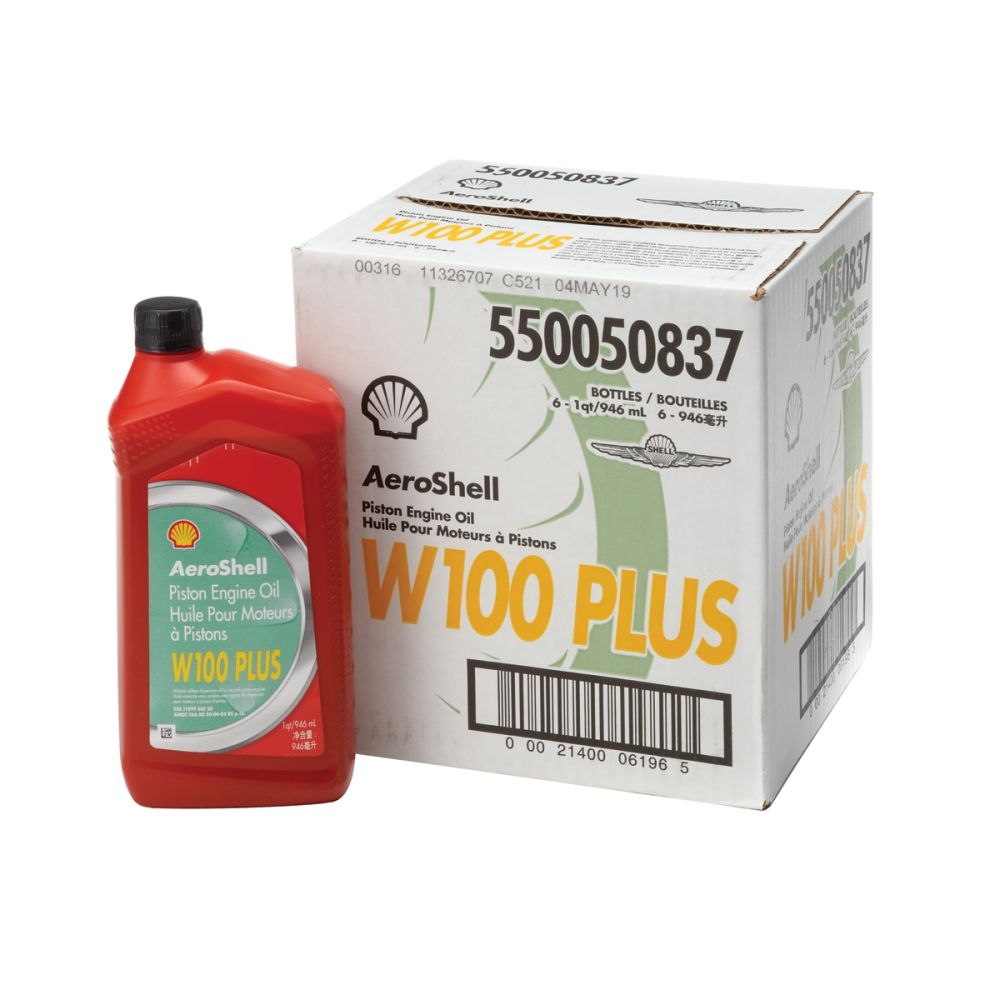 Aeroshell - W100 Plus - SAE 50 - Piston Engine Oil - 1 USQ - with LYCOMING Additive