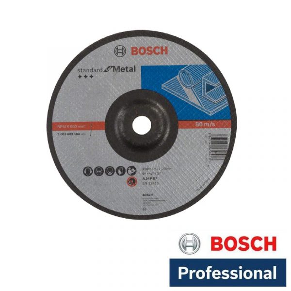 BOSCH ® Brusna ploča ispupčena – 230 mm za metal 10 kom