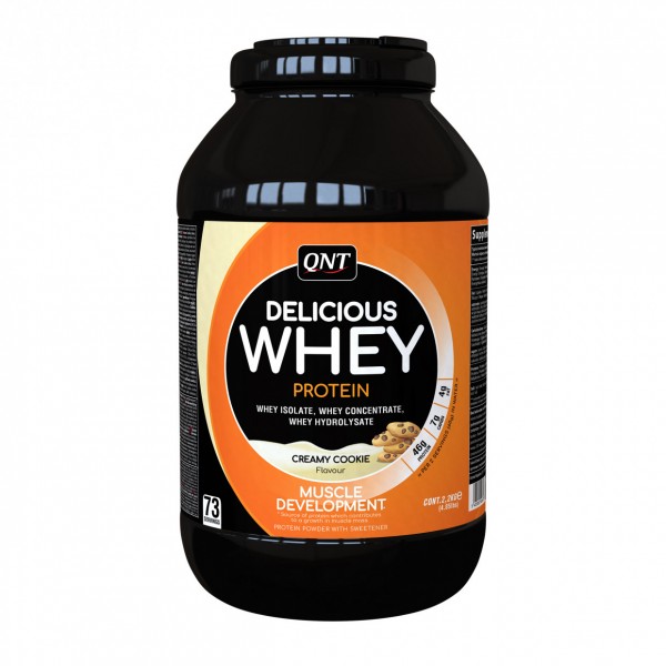 QNT Delicious Whey Protein, Cookies & cream, 2,2 kg