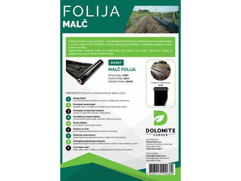 Malč folija crna Dolomite 20mic 0,8m x 50m