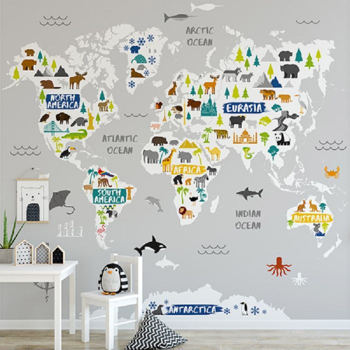 MURAL World map 300cm*280cm