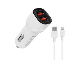 S-link SL-EC30L auto punjač za telefon 2xUSB 17W 5V 3.4A+kabl lightning