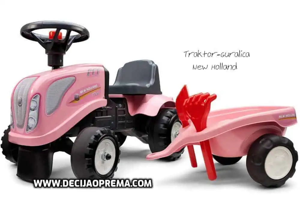 New Holland Traktor Guralica sa prikolicom Pink