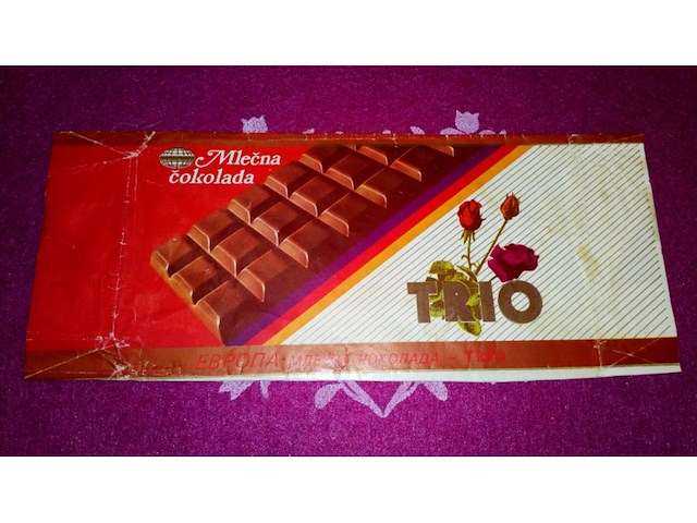 omot mlečna čokolada TRIO Skoplje / Jugoslavija