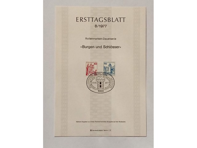 ETB Nemačka  - Burgen Und Schlosser - 1977.g
