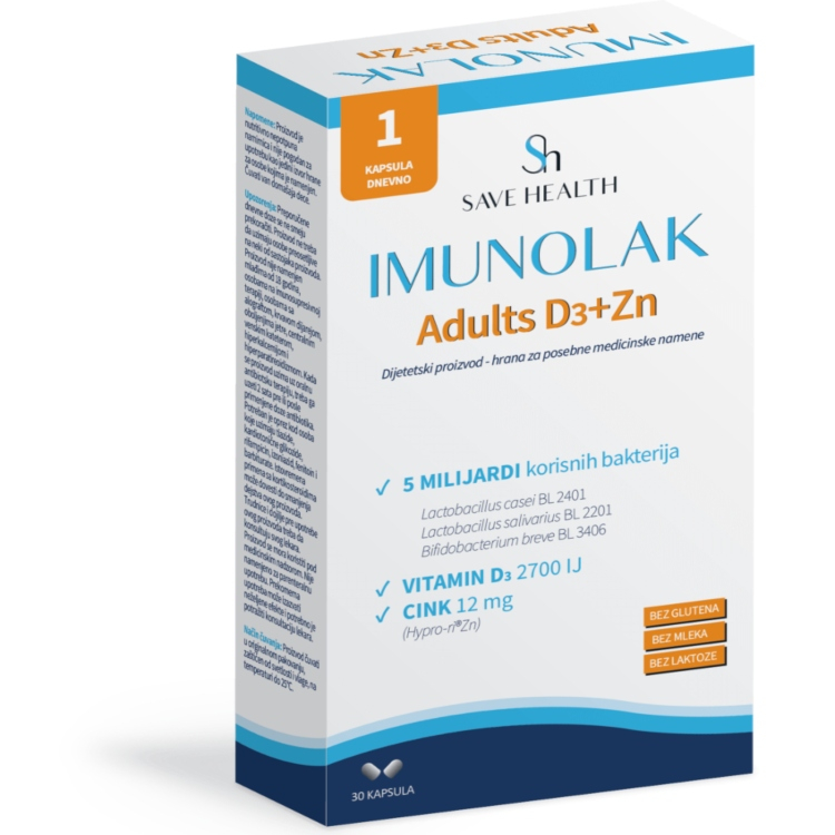 Imunolak Adults D3+Zn 30 kapsula