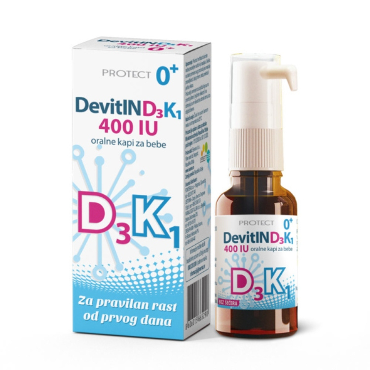 DevitIN D3K1 400IU 0+ kapi 10ml