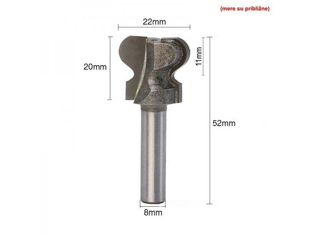 Glodalo za rukohvat - prstohvat 8x22mm