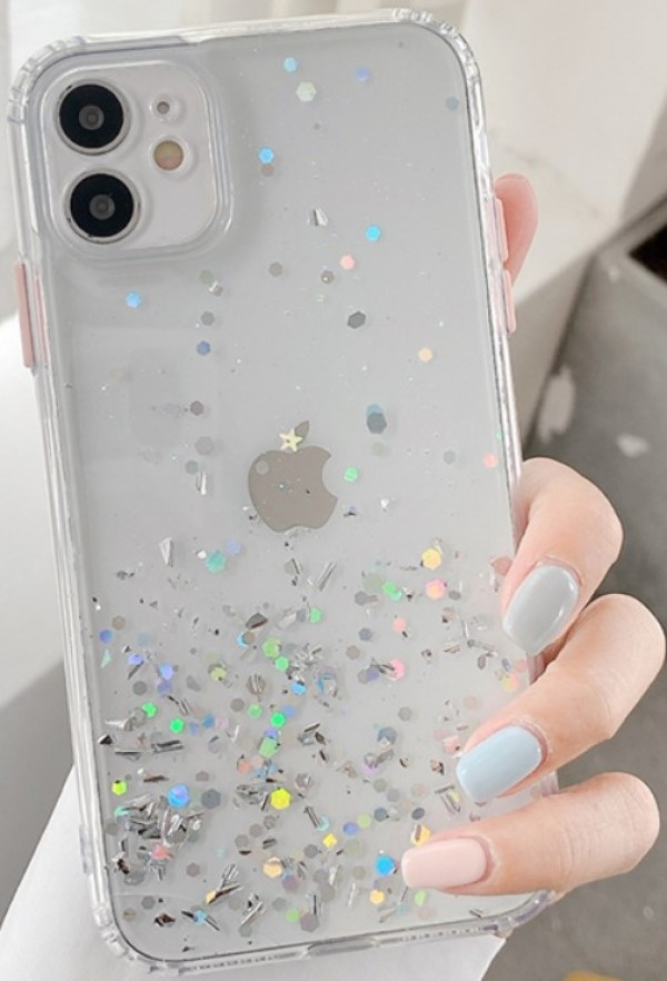 MCTK6-IPHONE 12 Furtrola 3D Sparkling star silicone Transparent