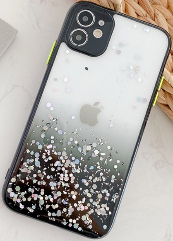 MCTK6-IPHONE XS Max Furtrola 3D Sparkling star silicone Black