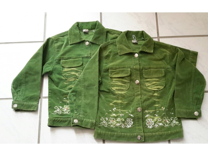 Dve zelene jakna sa cirkonima