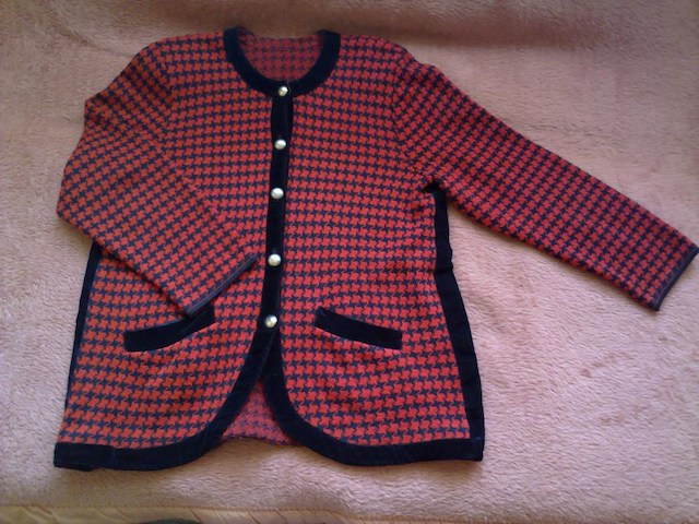 Kardigan - džemper - jakna pepito sa plišanim opšivima