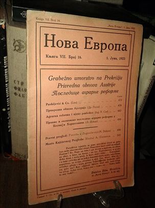 Privr. obnova Austrije (Nova Evropa, VII/16, 1923)