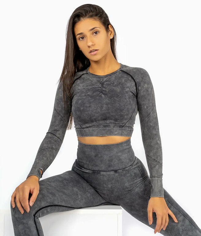 Perfect body dark gray top na dug rukav