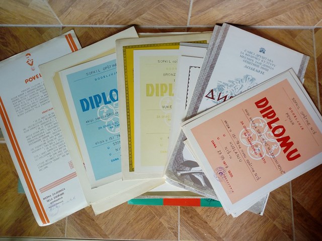 Diplome, Pohvalnice, Zahvalnice ... 1972.-1981. 44 kom