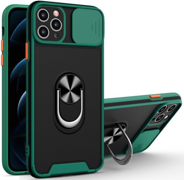 MCTR8-IPHONE 11 Pro Max Futrola Magnetic Defender Silicone Dark Green
