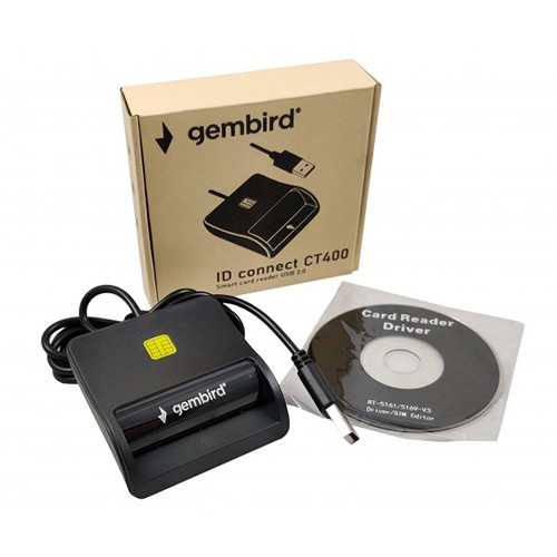 Gembird Smart card reader USB 2.0 čitač lične karte, saobraćajne, platnih kartica, sertifikata | CRDR-CT400