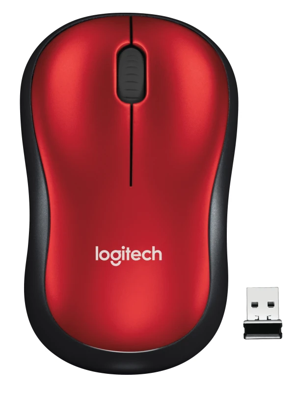 Logitech M185 crveni bežični optički miš 1000dpi