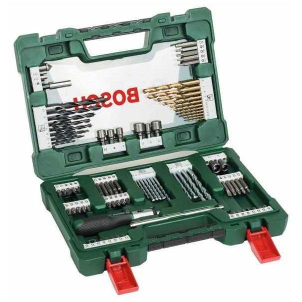 BOSCH 91-delni V-Line TiN set burgija i bitova sa odvrtačem čegrtaljkom i magnetnim štapom 2607017195