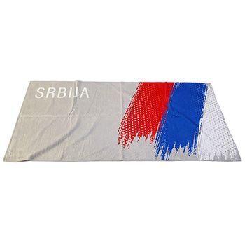 Peškir Srbija trobojka - sivi 50x30cm