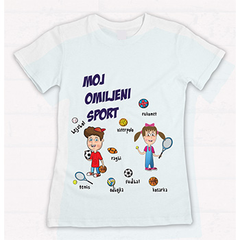 Majica za devojčice "Moj omiljeni sport - dečak/devojčica"