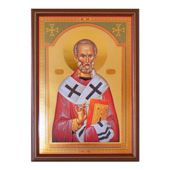 Ikona zlatotisk sa staklom - Sveti Nikola