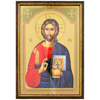 Ikona Gospod Isus Hrist 33x23cm uramljena