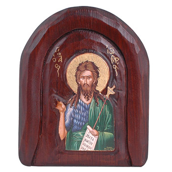 Ikona Sveti Jovan Krstitelj ručni rad 15x12cm