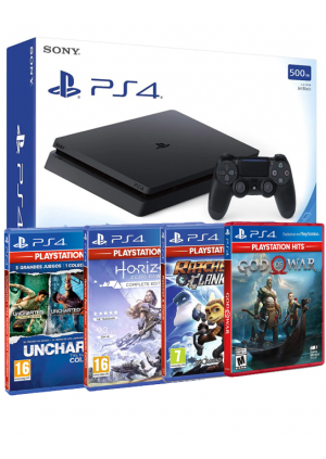 PS4 500GB SLIM + 4 HITS IGRICE BUNDLE