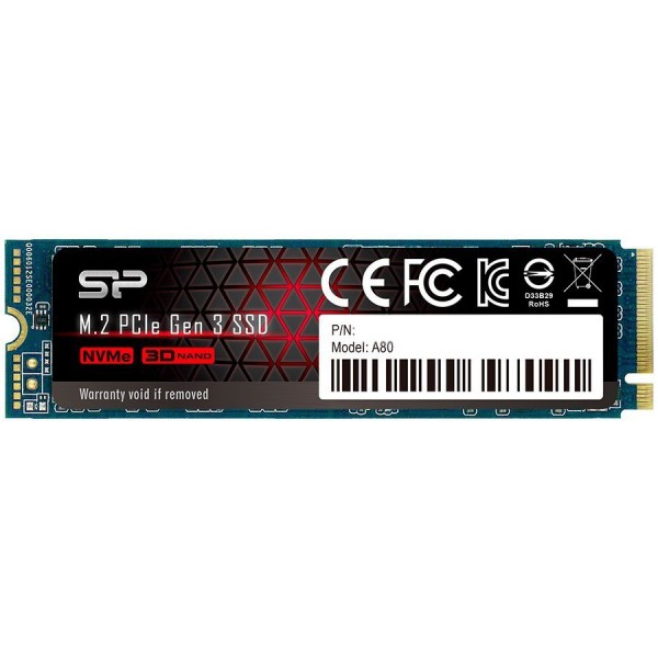 SILICON POWER A80 512GB SSD, M.2 2280, PCIe Gen3x4, ReadWrite: 3400 3000 MBs ( SP512GBP34A80M28 )