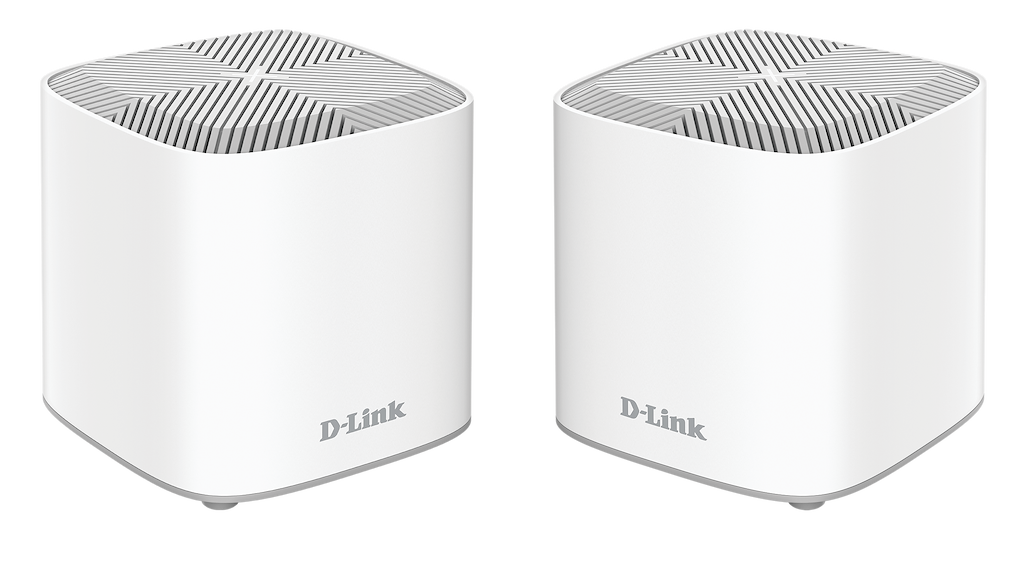 D-Link COVR-X1862 EasyMesh WiFi 6 sistem AX1800Mb/s (2 rutera u pakovanju), 802.11ax/ac (574Mb/s 2.4GHz+1200Mb/s 5GHz), WAN+LAN GE, 802.11k/v roaming, Load Balance (AP/Band Steering), Parental Con...