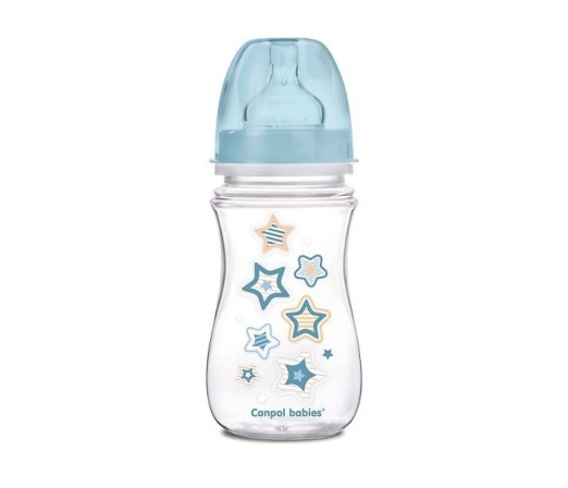 Canpol Baby Flasica Siroki Vrat,Antikolik 35/217 Easy Start - Newborn Baby 240Ml Blue