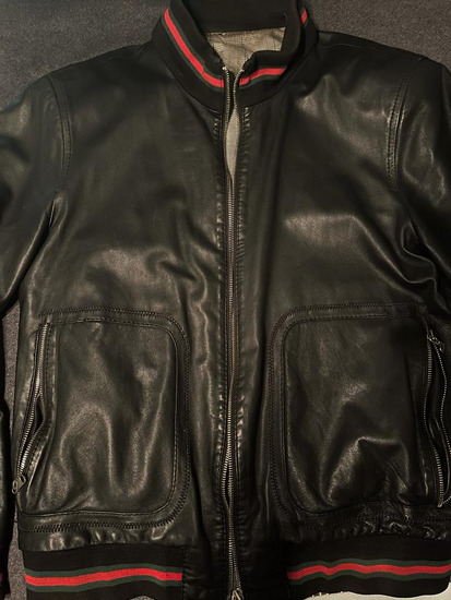 Crna kozna muska jakna