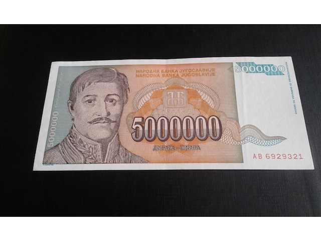 5.000.000 DINARA iz 1993.god. UNC