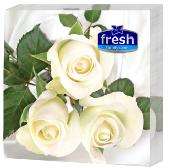 Fresh salveta bele ruze 20/1 trosl.33*33 fresh