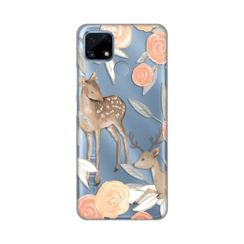 Silikonska futrola - maska print Skin za Realme C25 Flower Deer