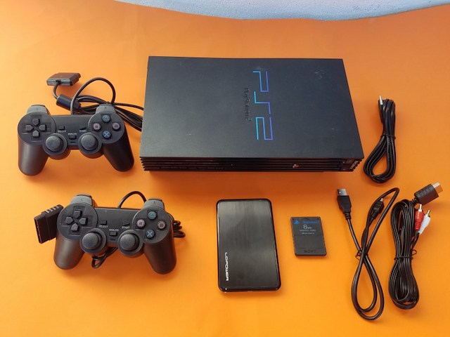 PS2 - 2 dzojstika - Hard Disk 250gb - Full konzola