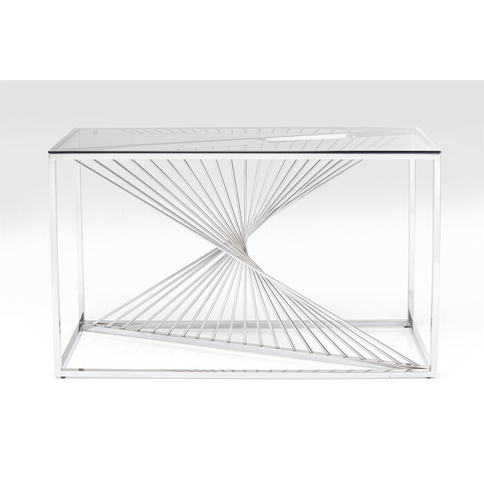 Console Laser Silver Clear Glass 120x40cm