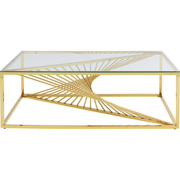 Coffee Table Laser Gold Clear Glass 120x60cm