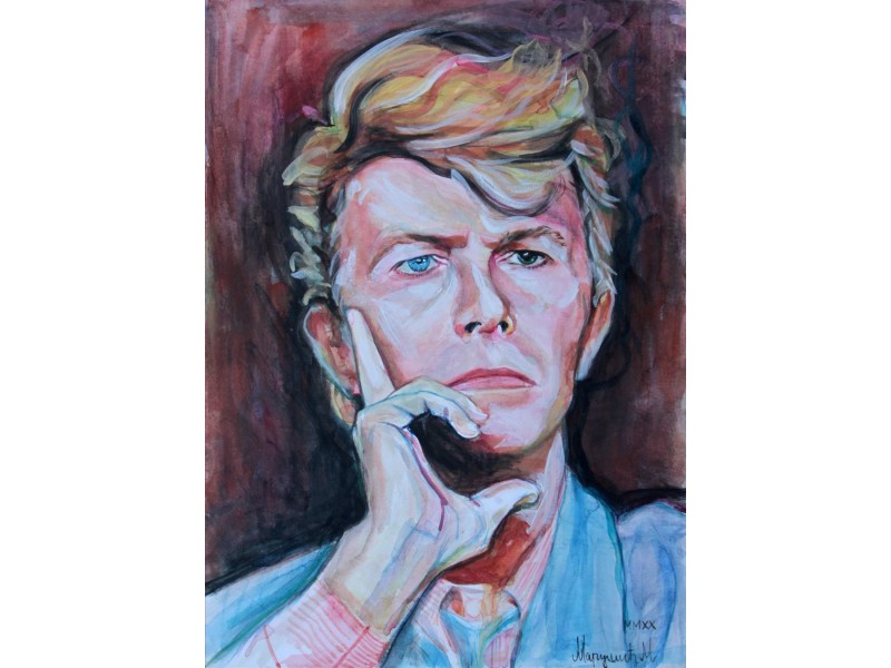 David Bowie - Portret - Akvarel