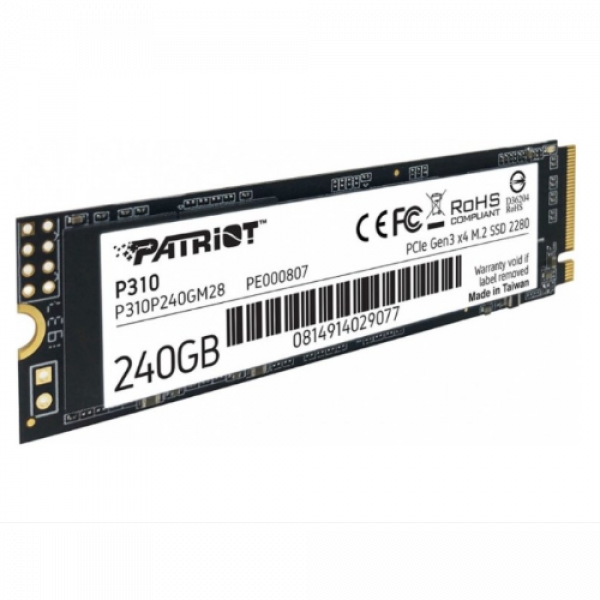 SSD M.2 NVMe 240GB Patriot P310 1700MBs/1000MBs P310P240GM28