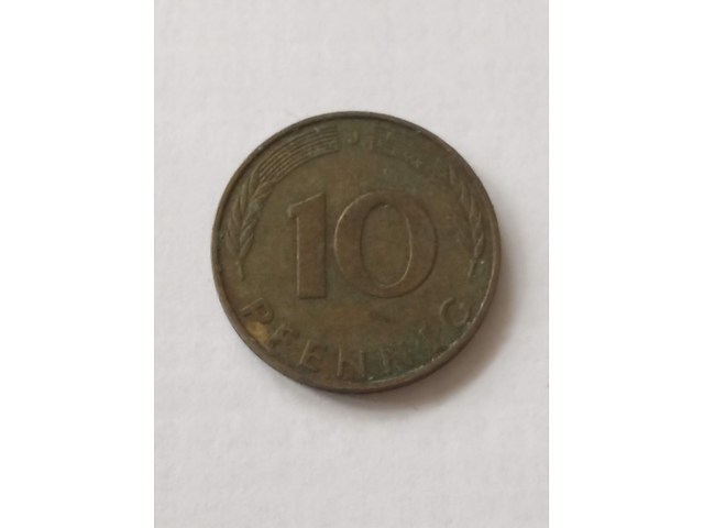 10 Pfennig - J - 1990.g - Nemačka -