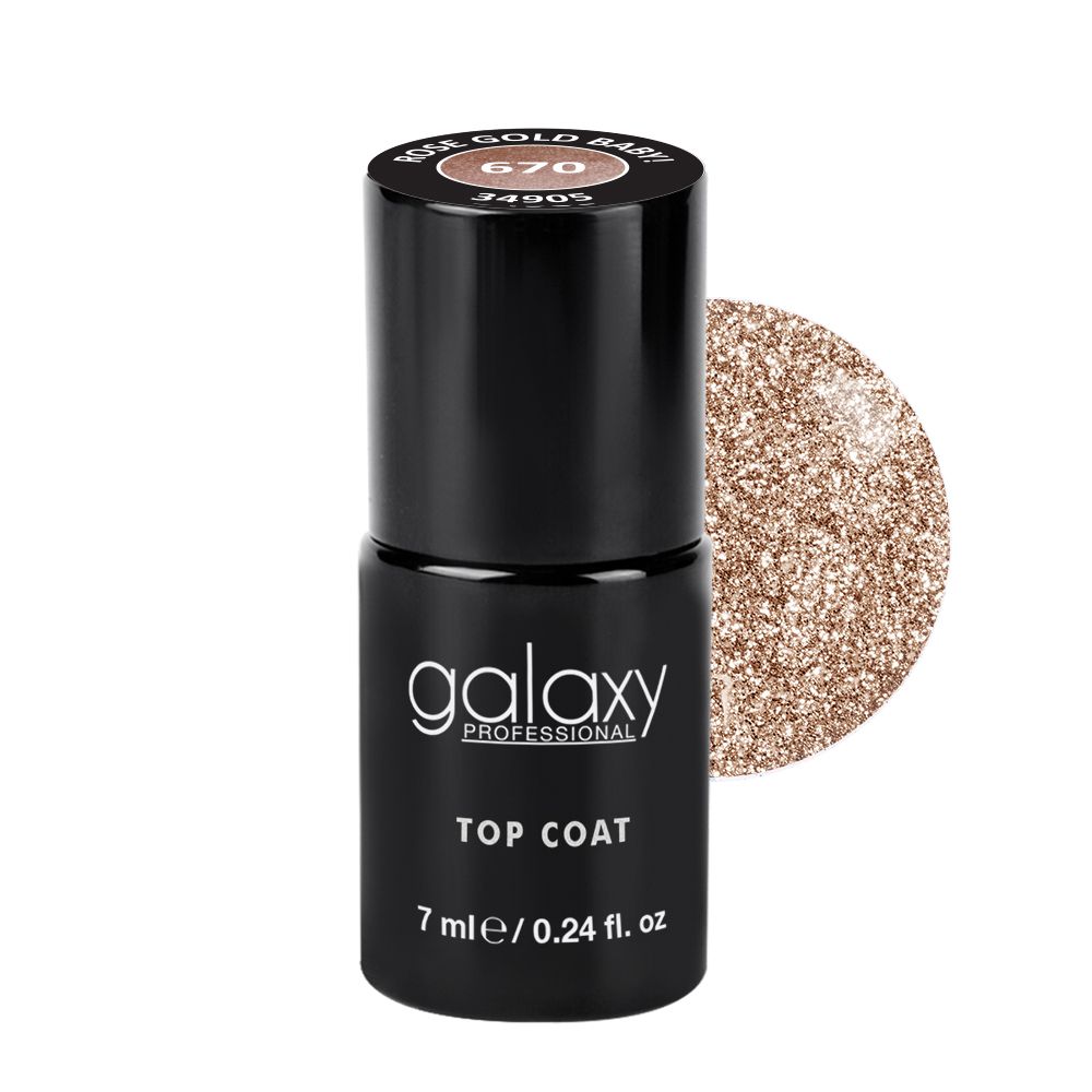 Trajni lak za nokte UV/LED GALAXY Hybrid 7ml Rose Gold Baby! S670