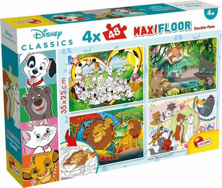 SLAGALICA LISCIANI 4X48PCS SUPERMAXI MDISNEY CLASSIC 2U1 SLOZI I OBOJI