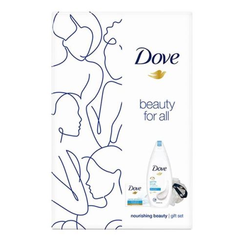 Dove set Nourishing Beauty (gel za tuširanje + sapun + mrežica za kupanje)