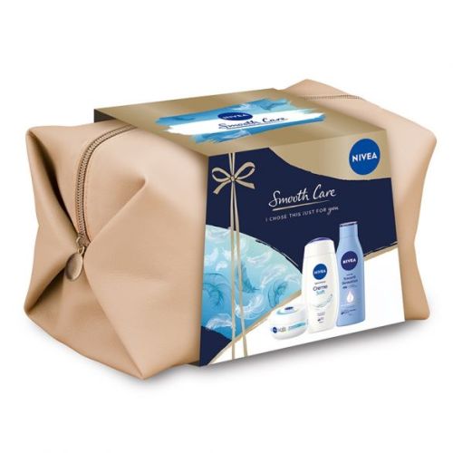 Nivea Smooth Care set neseser (gel za tuširanje + mleko za telo + krema)